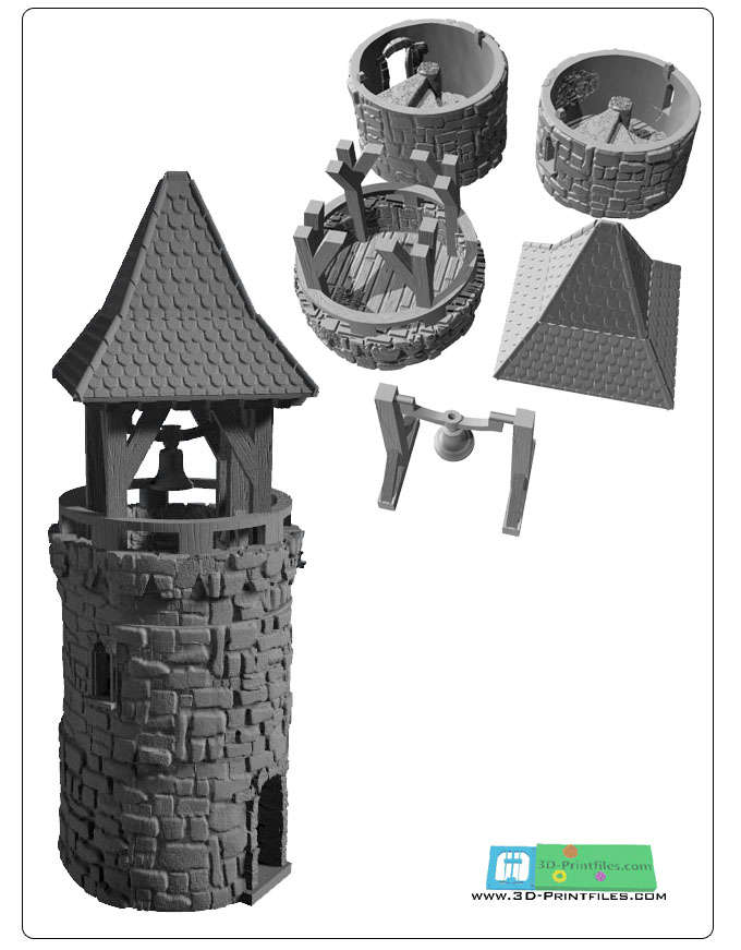 Belltower (modular) for 3d printing (STL File) - ESLO | DriveThruRPG