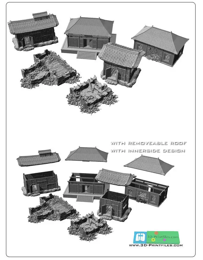 Asian /japan buildings SET (STL Files) - ESLO | DriveThruRPG