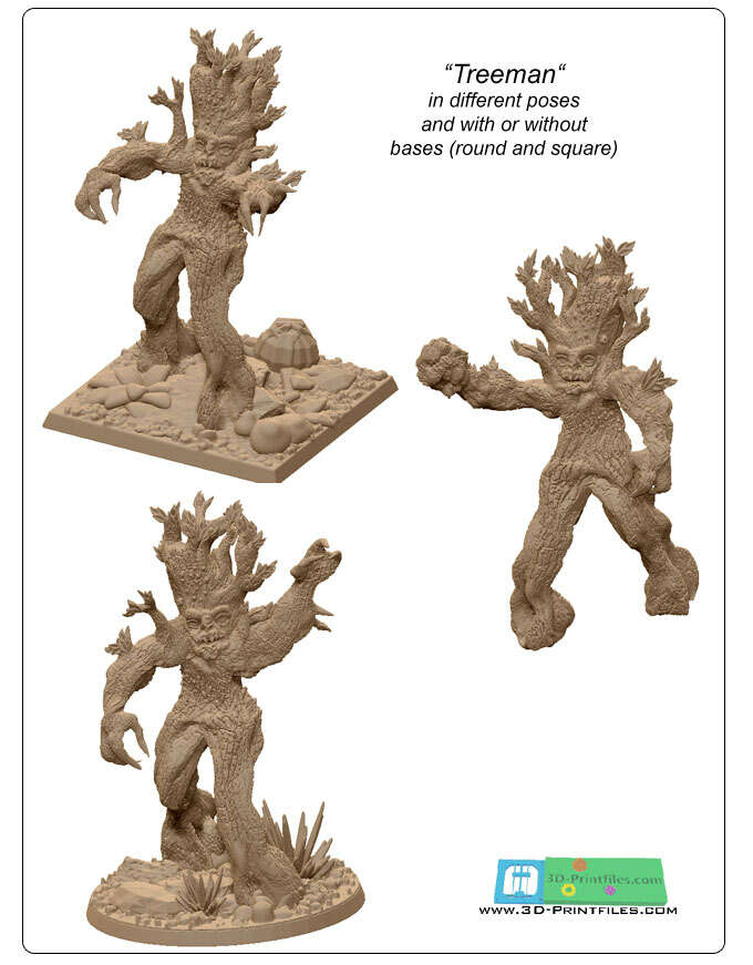 3x Treeman miniatures -STL files- - ESLO | DriveThruRPG