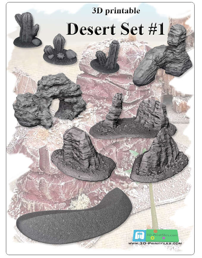 Desert scenery pack 1 for 3d printing (STL File) - ESLO | DriveThruRPG