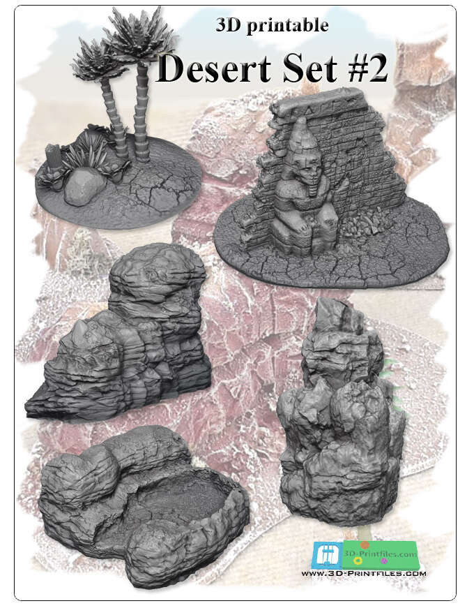 Desert scenery pack 2 for 3d printing (STL File) - ESLO | DriveThruRPG