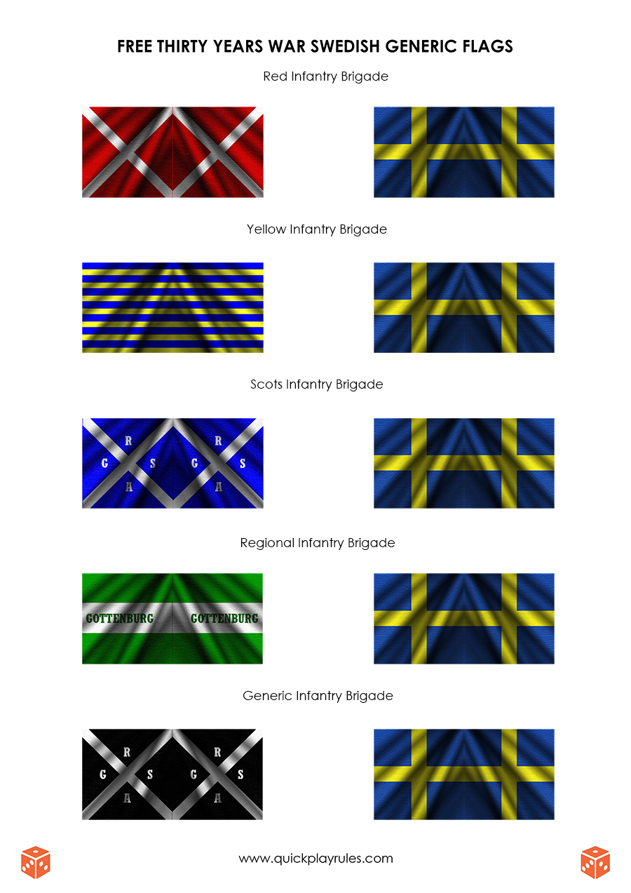 Flag Sheet: Generic Thirty Years War Swedish Flags - Nigel Emsen ...