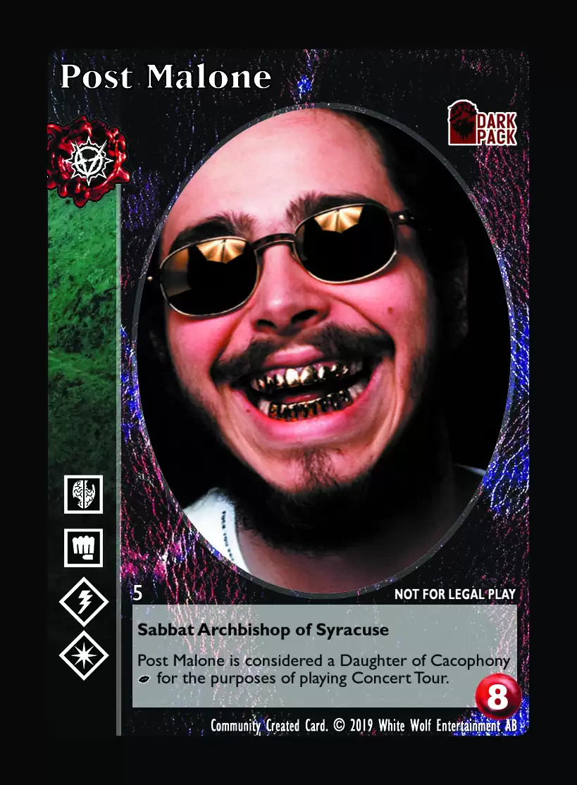 Post Malone - Custom Card - Black Chantry Productions | VTES Community ...