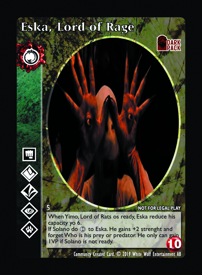 Eska, Lord Of Rage - Custom Card - Black Chantry Productions | VTES ...