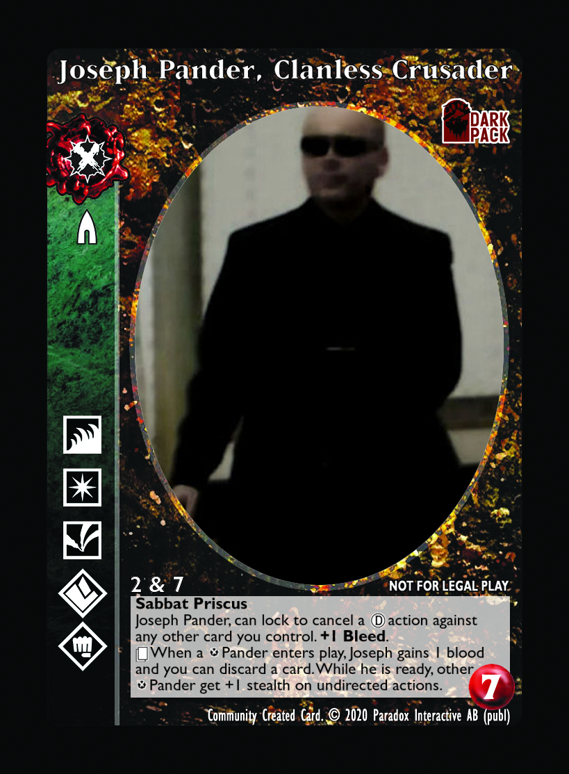 Joseph Pander, Clanless Crusader - Custom Card - Black Chantry ...
