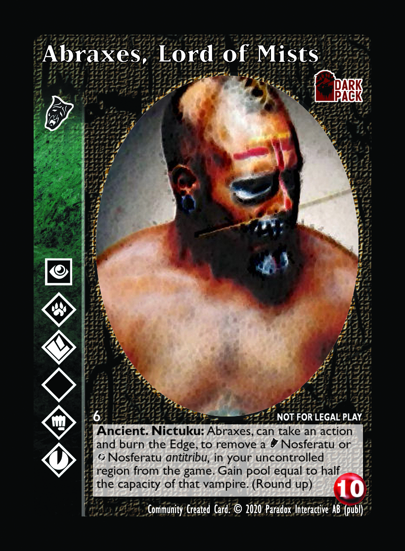 Abraxes, Lord Of Mists - Custom Card - Black Chantry Productions | VTES ...