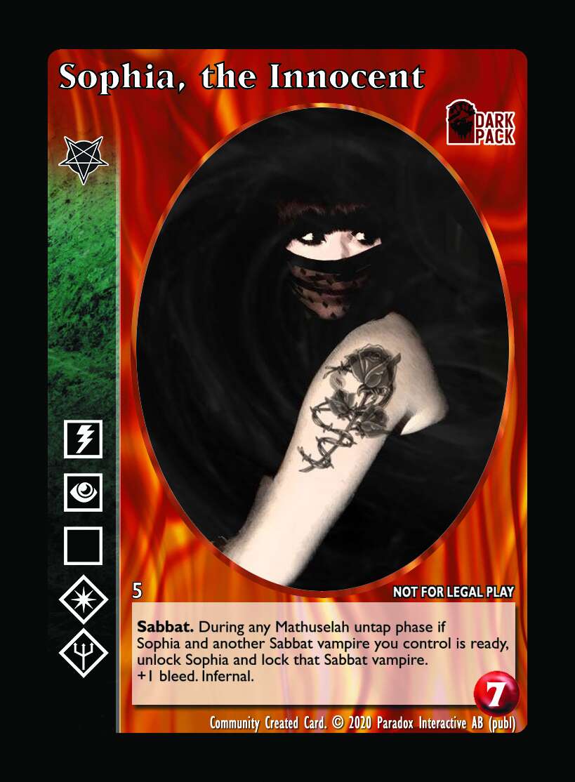 Sophia, The Innocent - Custom Card - Black Chantry Productions | VTES ...