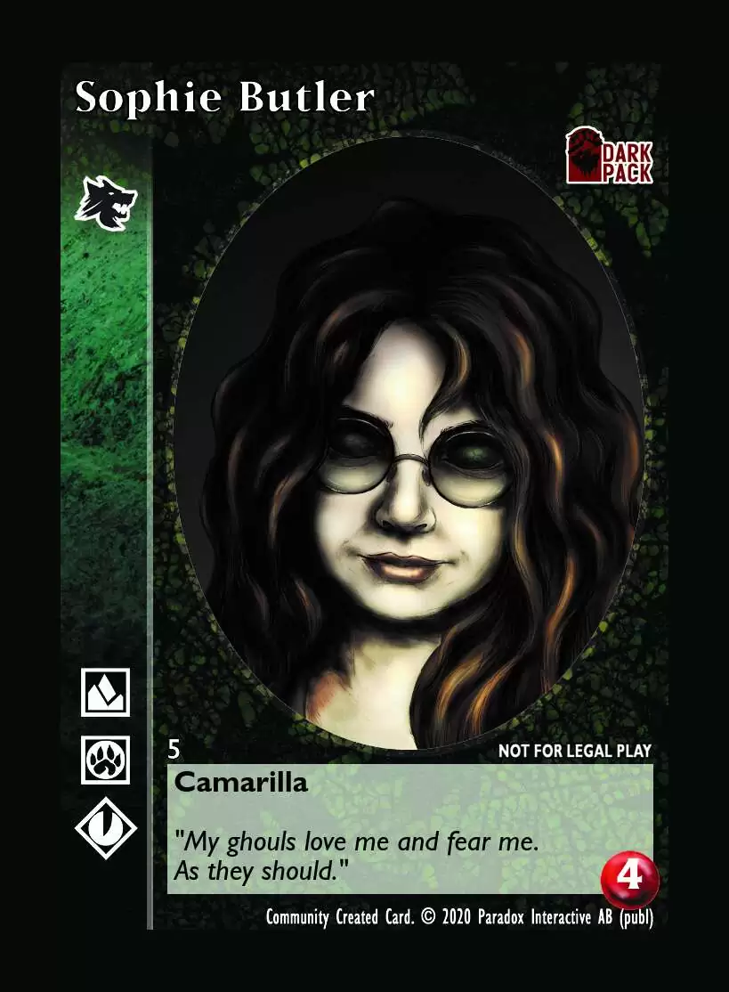 Sophie Butler - Custom Card - Black Chantry Productions | VTES ...