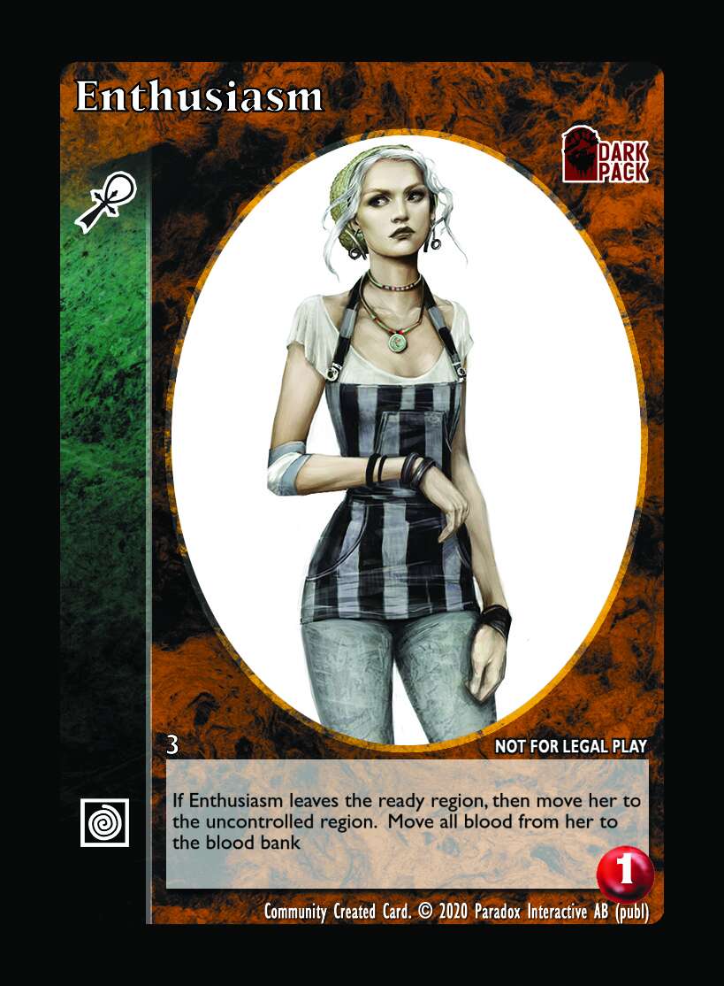 Enthusiasm - Custom Card - Black Chantry Productions | VTES Community ...