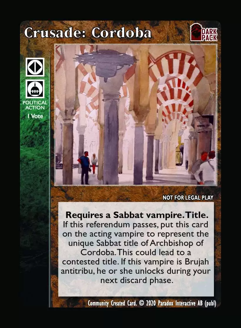 Crusade: Cordoba - Custom Card - Black Chantry Productions | VTES ...