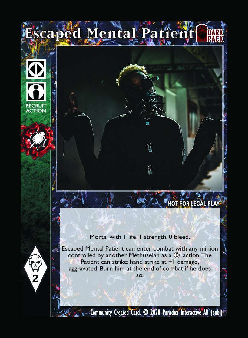 Escaped Mental Patient - Custom Card - Black Chantry Productions | VTES ...