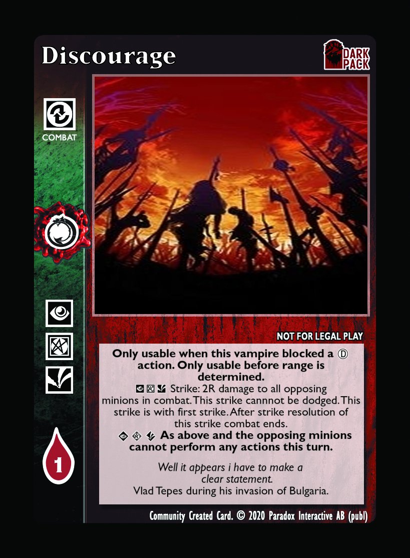 Discourage - Custom Card - Black Chantry Productions | VTES Community ...