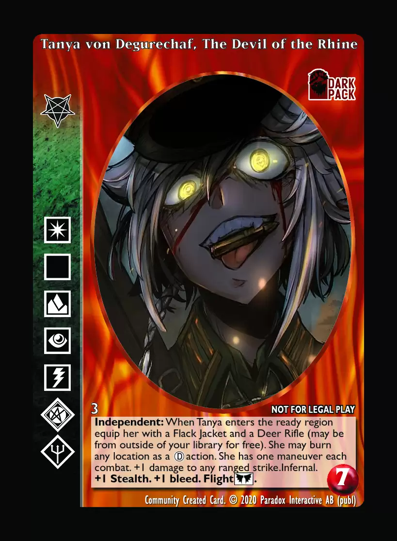 Tanya Von Degurechaf, The Devil Of The Rhine - Custom Card - Black ...