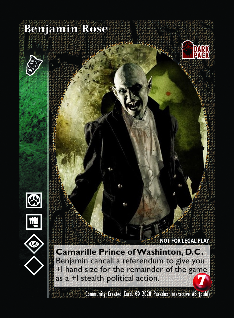 Benjamin Rose - Custom Card - Black Chantry Productions | VTES ...
