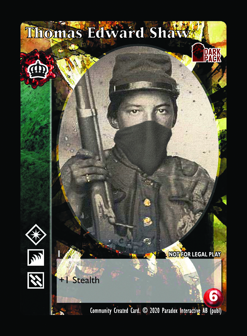 Thomas Edward Shaw - Custom Card - Black Chantry Productions | VTES ...