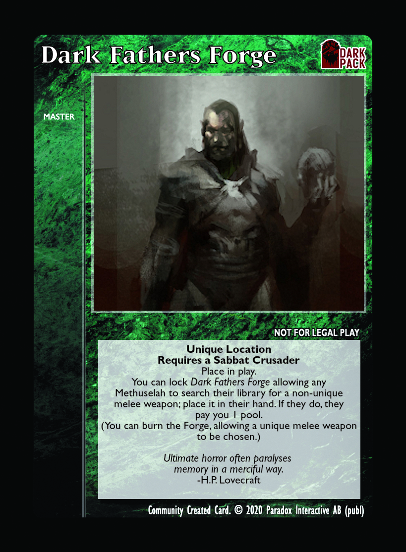 Dark Fathers Forge - Custom Card - Black Chantry Productions | VTES ...