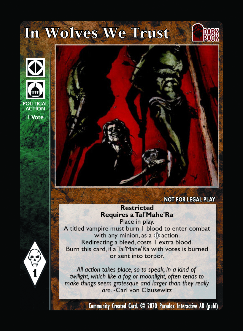 In Wolves We Trust - Custom Card - Black Chantry Productions | VTES ...