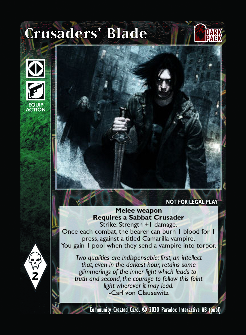 Crusaders Blade - Custom Card - Black Chantry Productions | VTES ...
