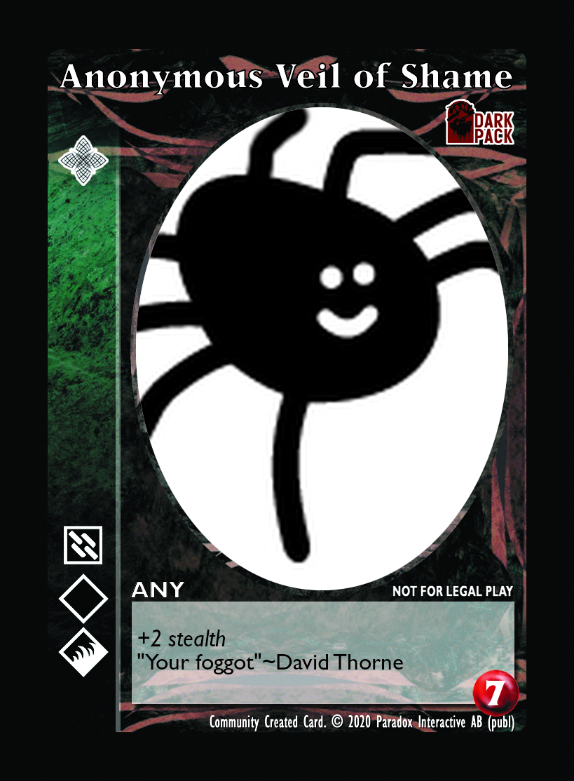 Anonymous Veil Of Shame - Custom Card - Black Chantry Productions ...