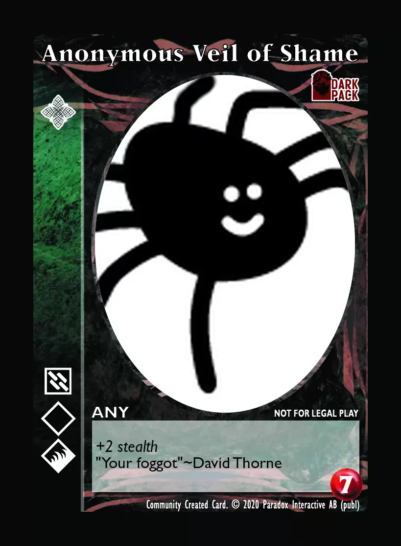 Anonymous Veil Of Shame - Custom Card - Black Chantry Productions ...