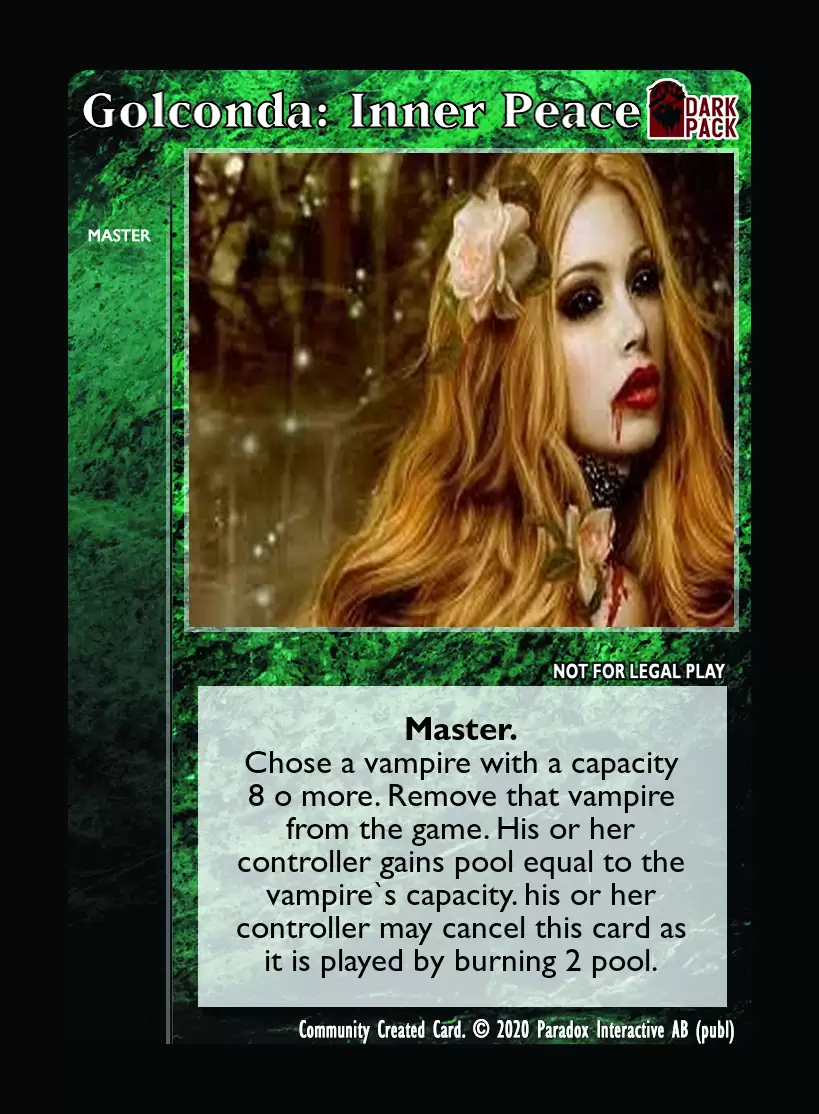 Golconda: Inner Peace - Custom Card - Black Chantry Productions | VTES ...