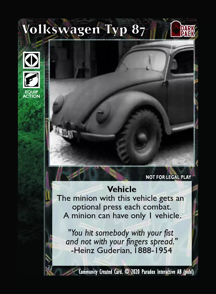 Volkswagen Typ 87 - Custom Card - Black Chantry Productions | VTES ...