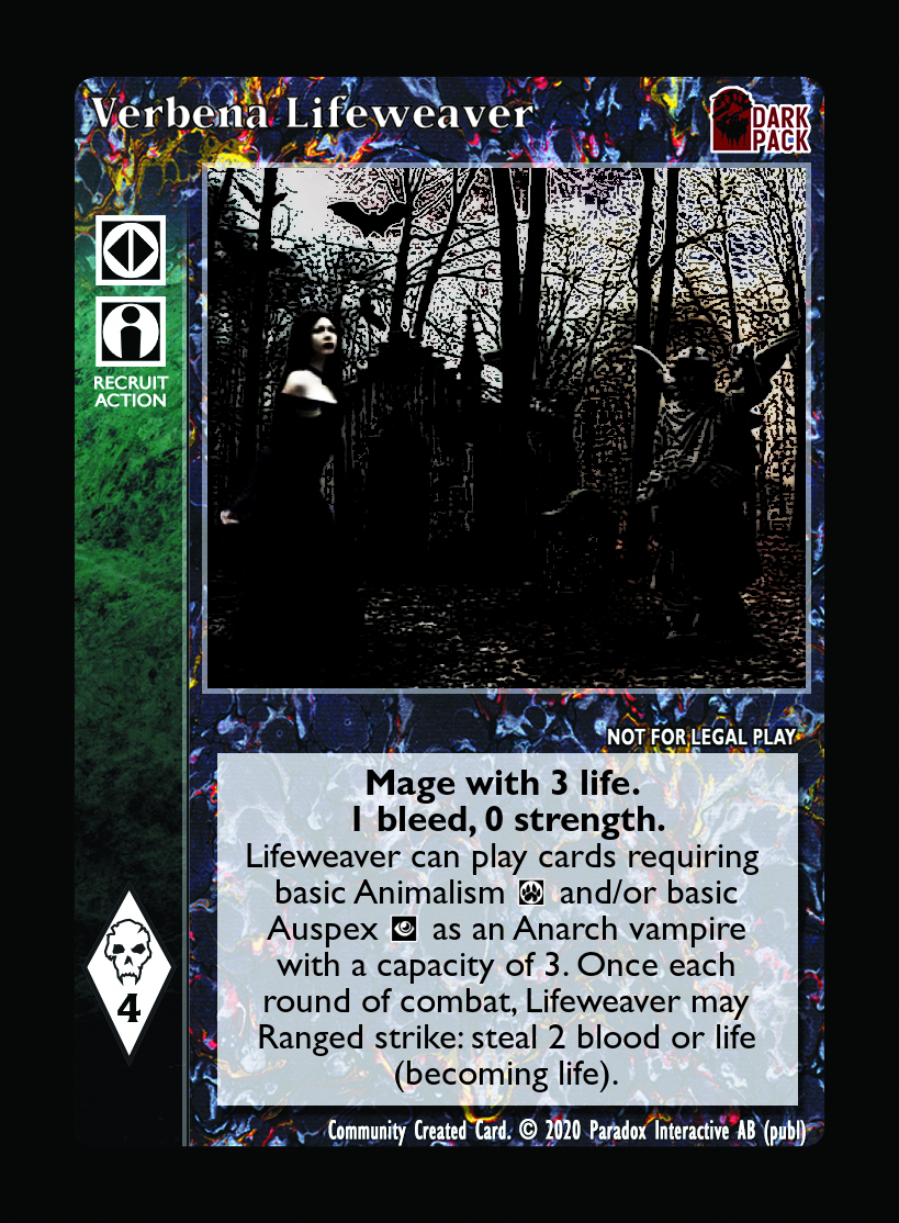 Verbena Lifeweaver - Custom Card - Black Chantry Productions | VTES ...