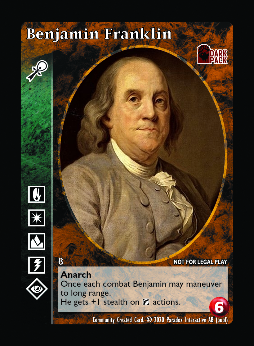 Benjamin Franklin - Custom Card - Black Chantry Productions | VTES ...