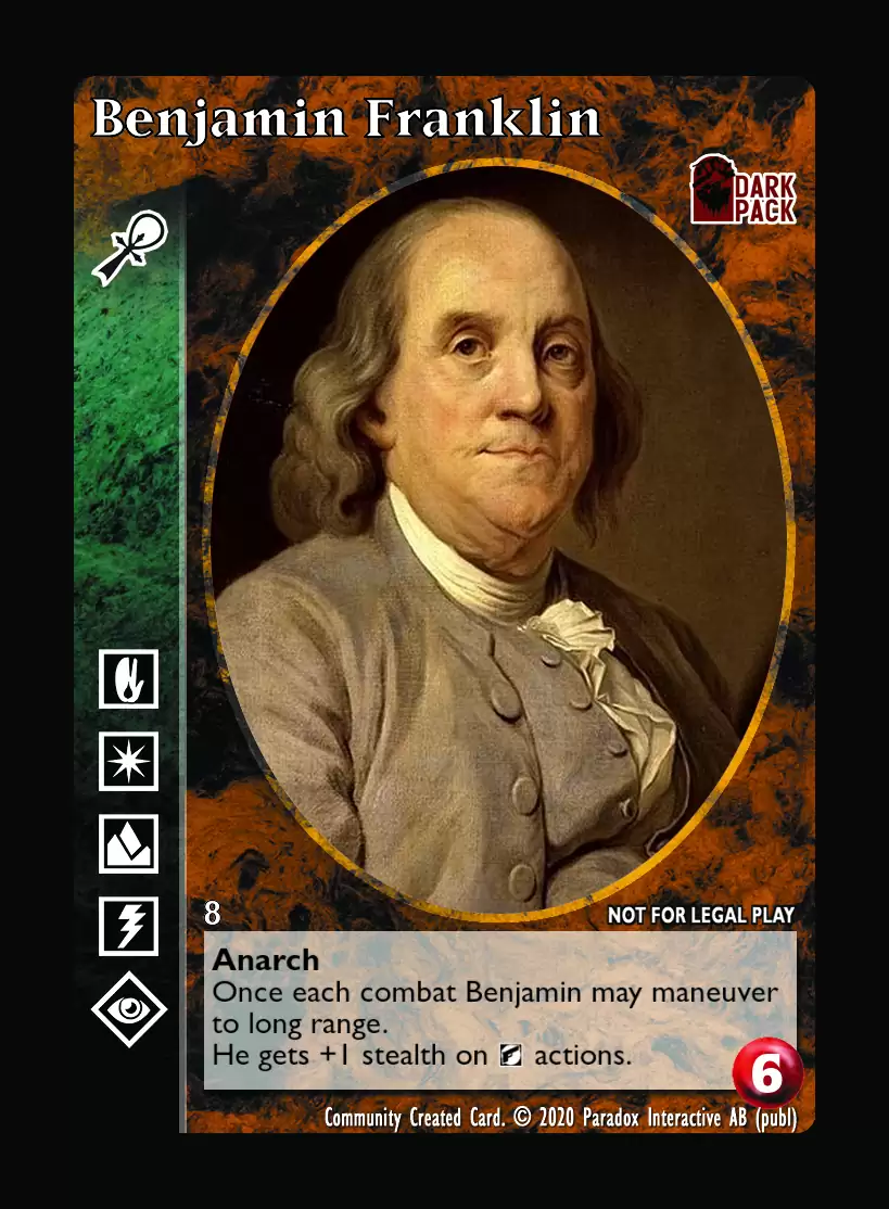 Benjamin Franklin - Custom Card - Black Chantry Productions | VTES ...