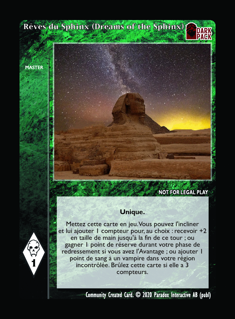 Rêves Du Sphinx (dreams Of The Sphinx) - Custom Card - Black Chantry ...