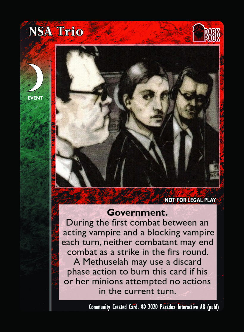 Nsa Trio - Custom Card - Black Chantry Productions | VTES Community ...