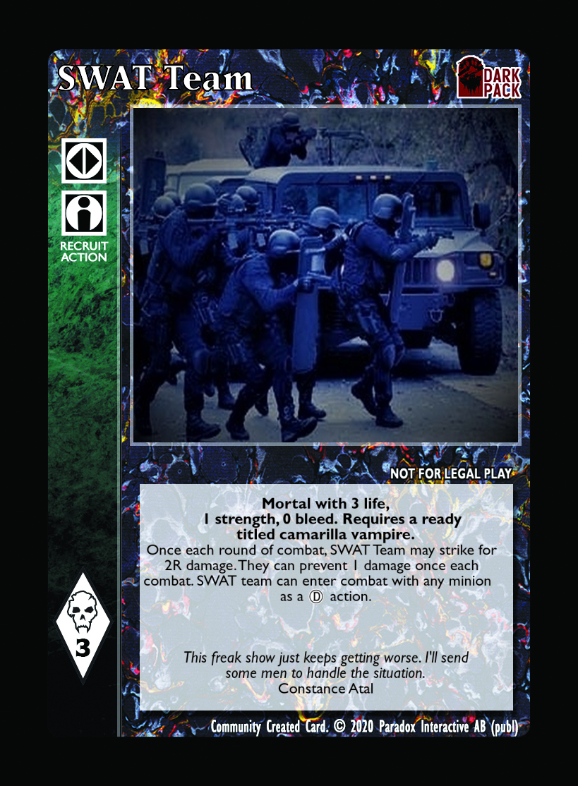 Swat Team - Custom Card - Black Chantry Productions | VTES Community ...