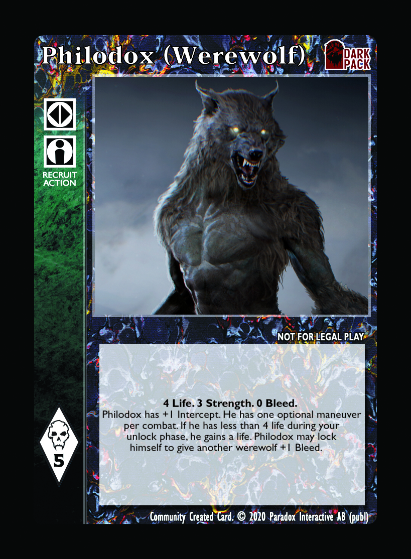 Philodox (werewolf) - Custom Card - Black Chantry Productions | VTES ...