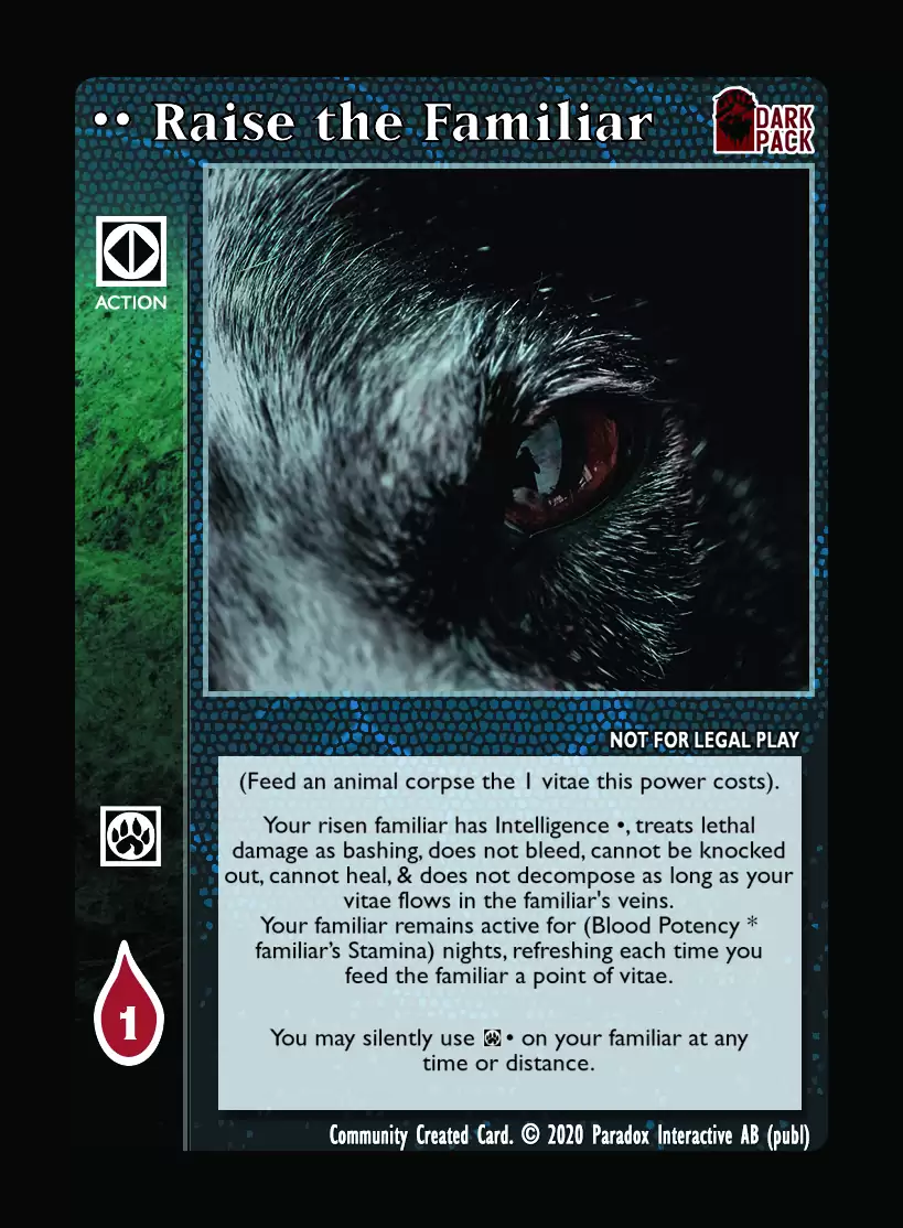 Raise The Familiar - Custom Card - Black Chantry Productions | VTES ...