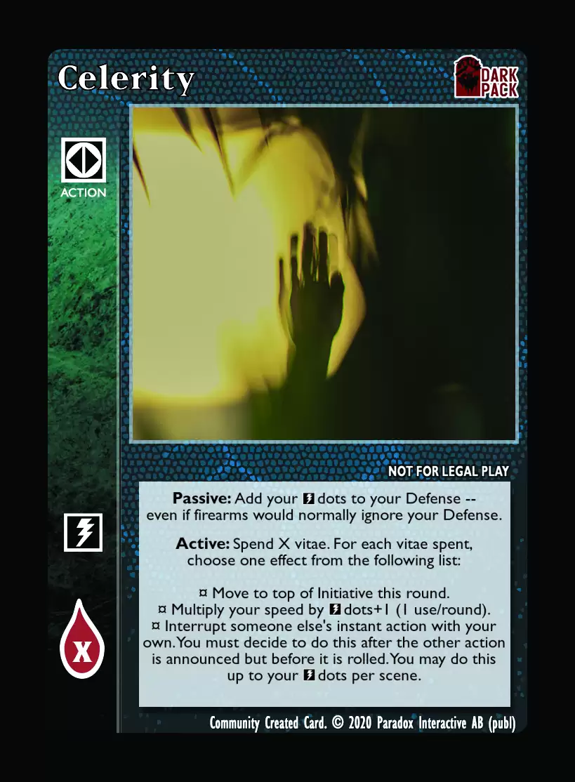 Celerity - Custom Card - Black Chantry Productions | VTES Community ...