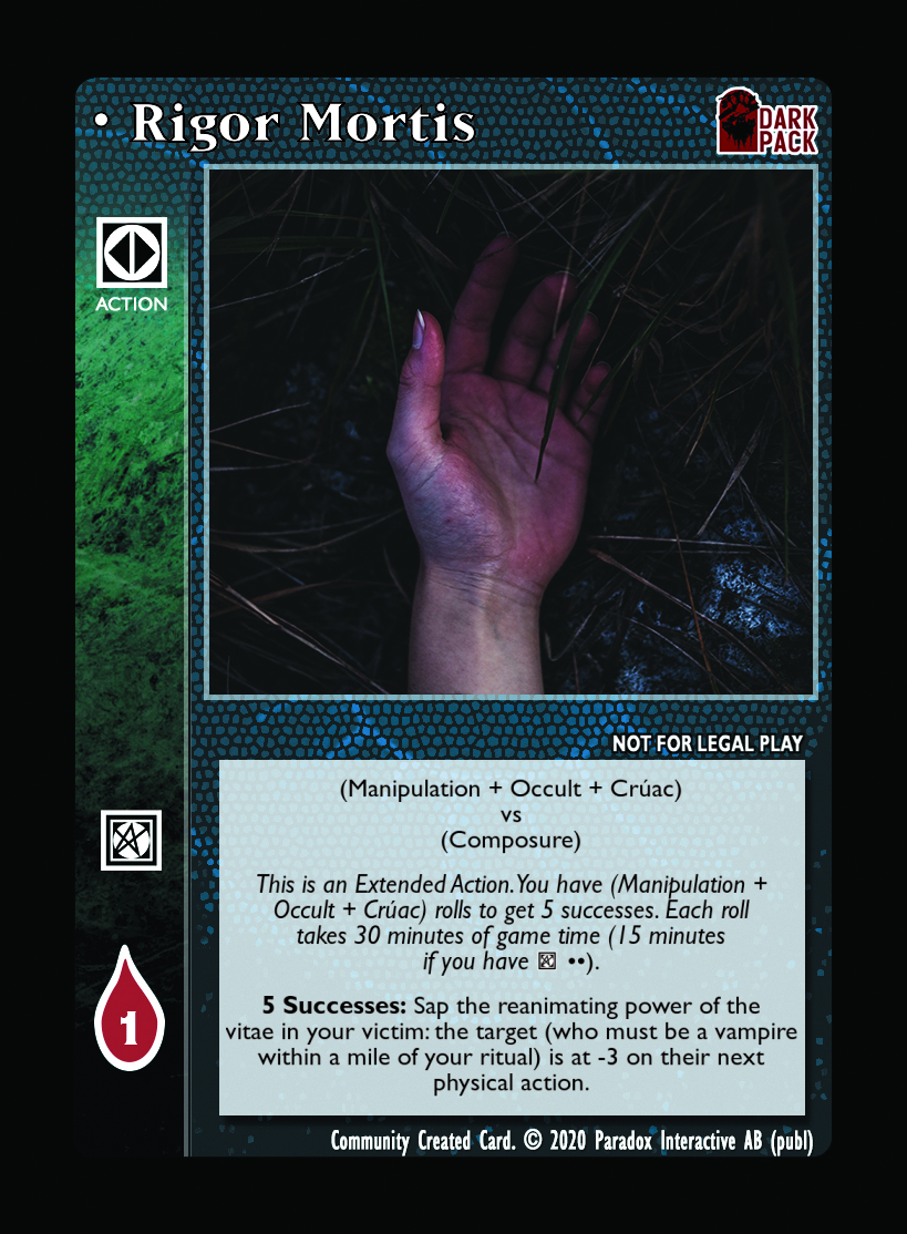 Rigor Mortis - Custom Card - Black Chantry Productions | VTES Community ...