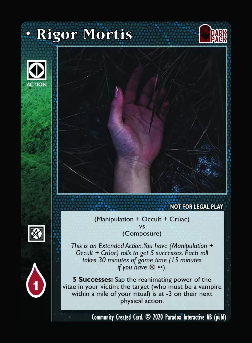 Rigor Mortis - Custom Card - Black Chantry Productions | VTES Community ...