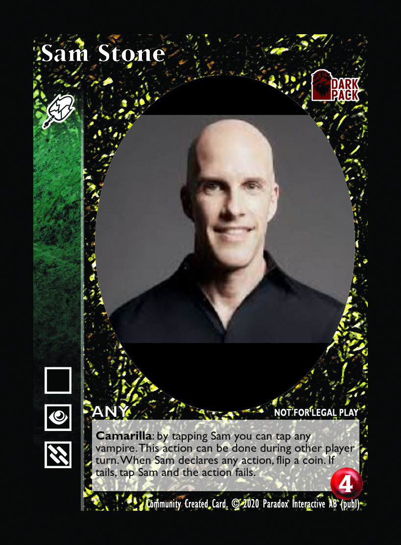 Sam Stone - Custom Card - Black Chantry Productions | VTES Community ...