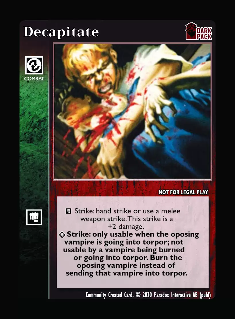Decapitate - Custom Card - Black Chantry Productions | VTES Community ...