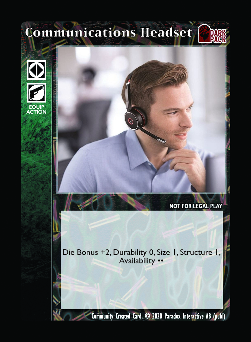 Communications Headset - Custom Card - Black Chantry Productions | VTES ...