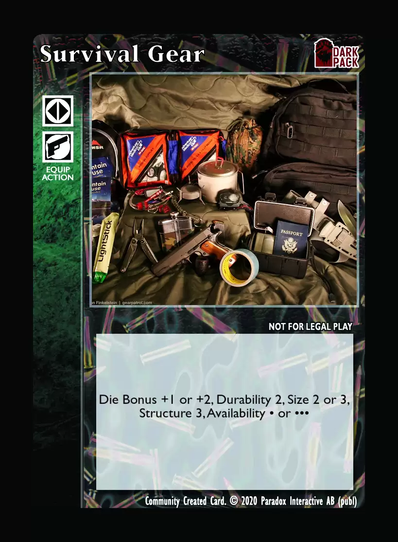 Survival Gear - Custom Card - Black Chantry Productions | VTES ...