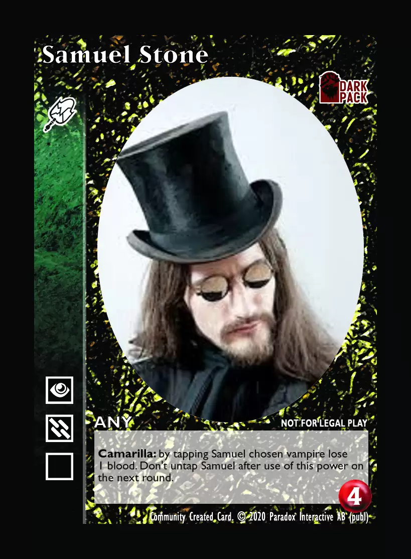Samuel Stone - Custom Card - Black Chantry Productions | VTES Community ...