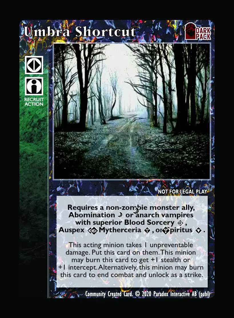 Umbra Shortcut - Custom Card - Black Chantry Productions | VTES ...