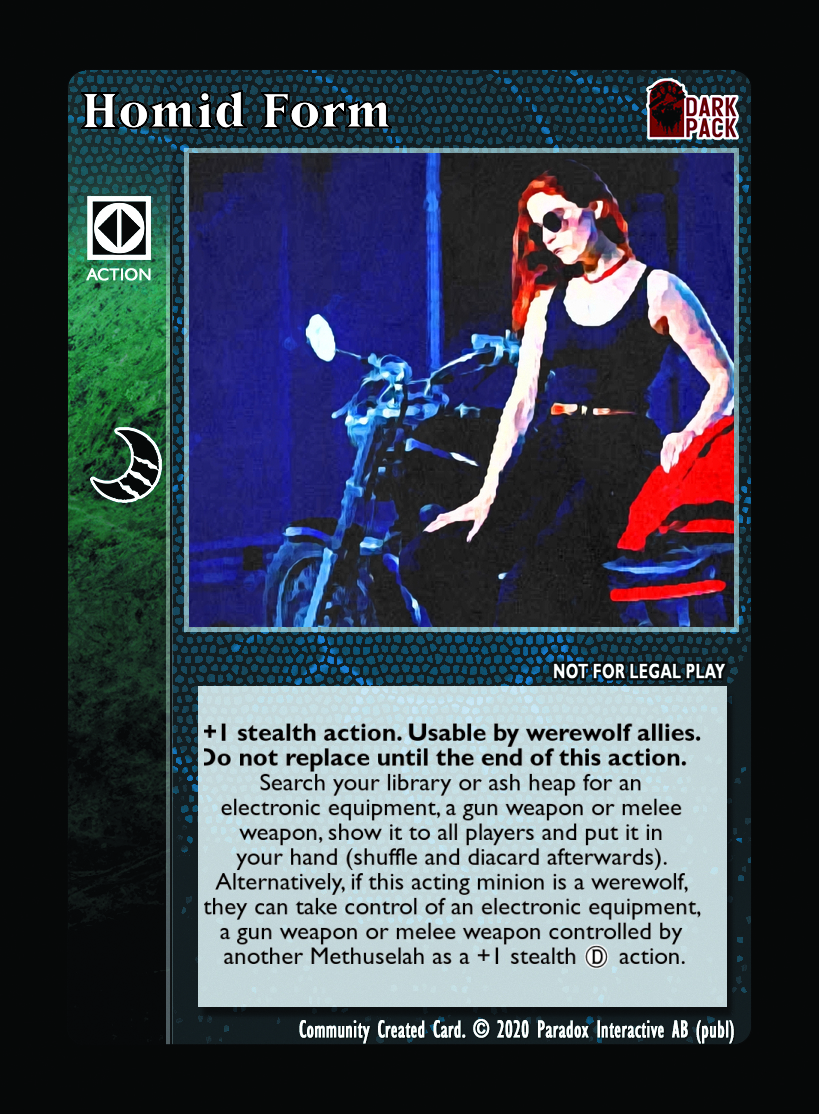 Homid Form - Custom Card - Black Chantry Productions | VTES Community ...