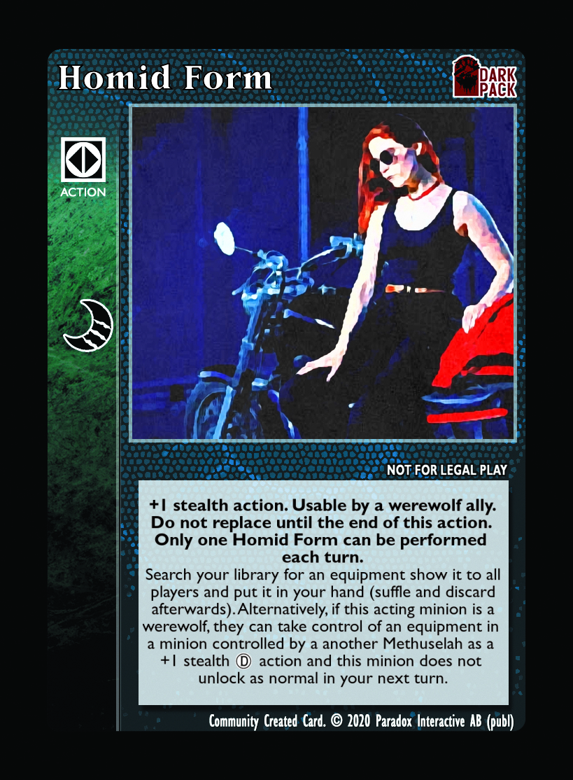 Homid Form - Custom Card - Black Chantry Productions | VTES Community ...