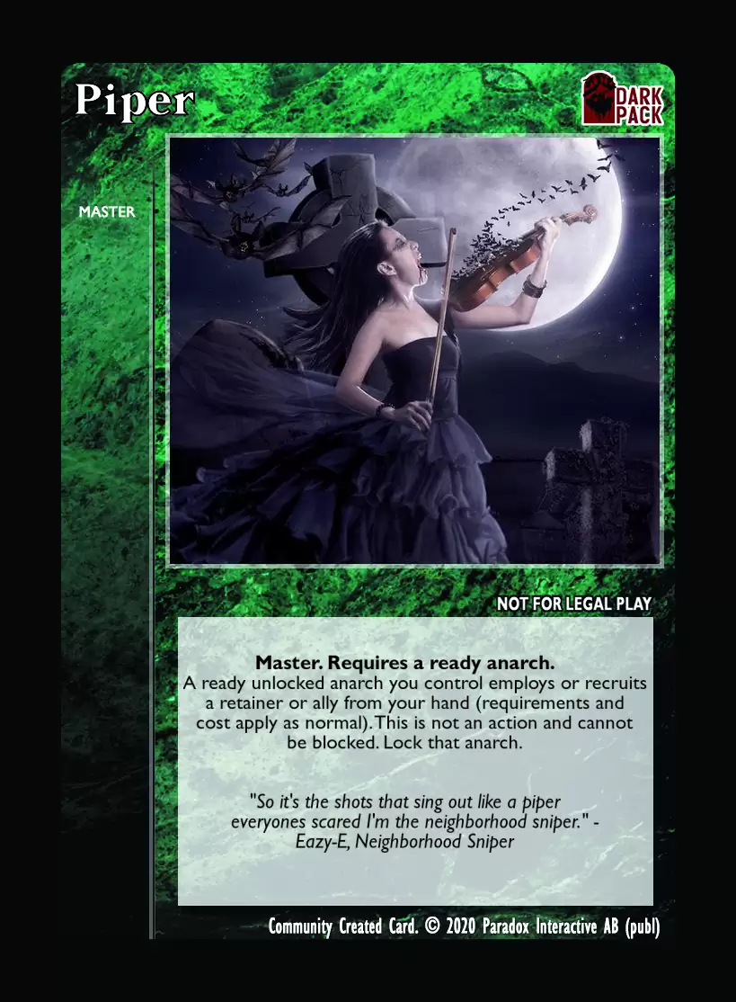 Piper - Custom Card - Black Chantry Productions | VTES Community Cards ...