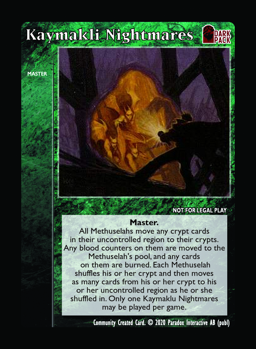 Kaymakli Nightmares - Custom Card - Black Chantry Productions | VTES ...