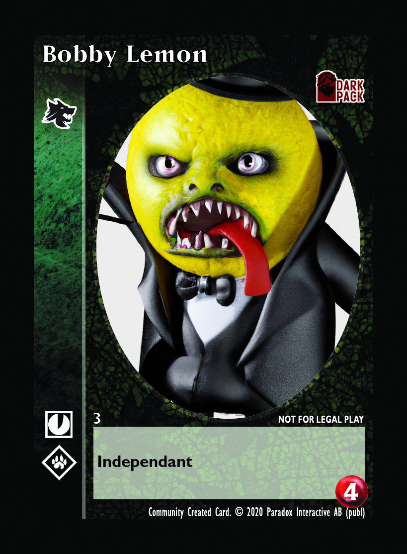 Bobby Lemon - Custom Card - Black Chantry Productions | VTES Community ...