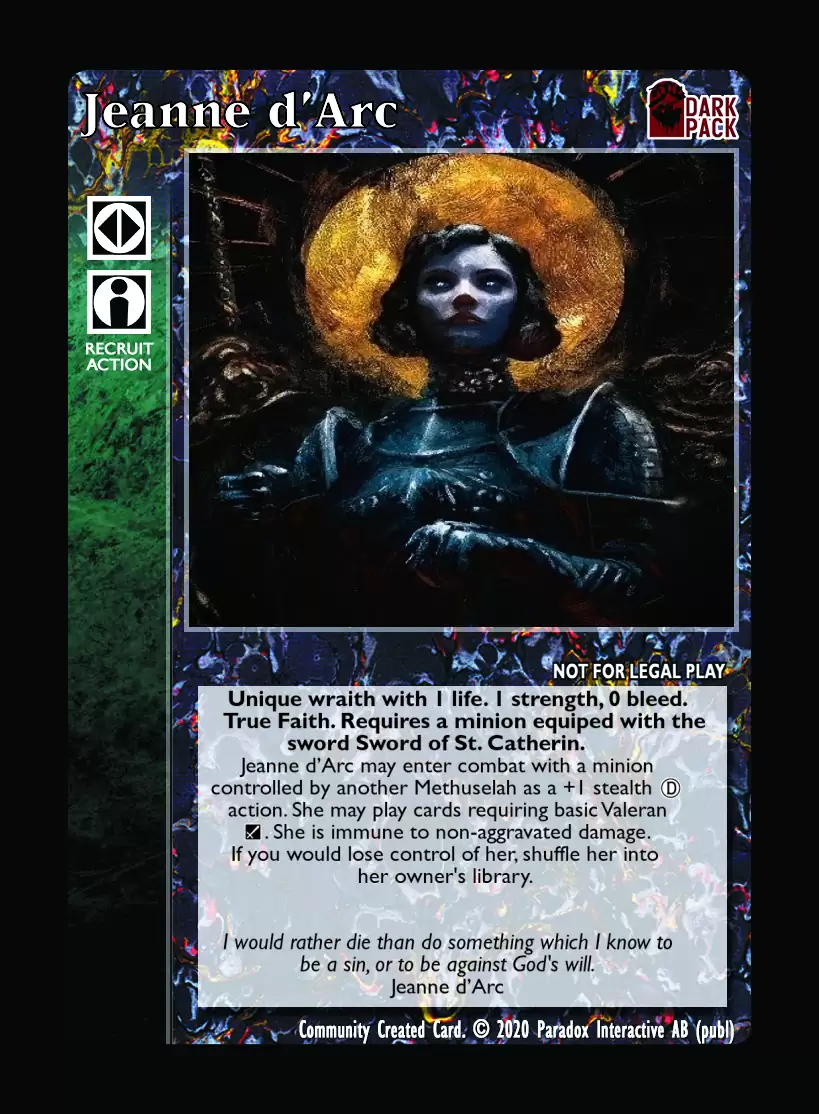 Jeanne D’arc - Custom Card - Black Chantry Productions | VTES Community ...