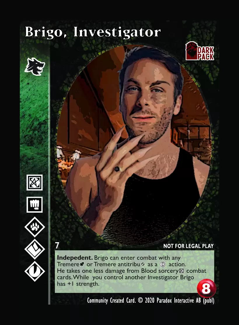 Brigo, Investigator - Custom Card - Black Chantry Productions | VTES ...